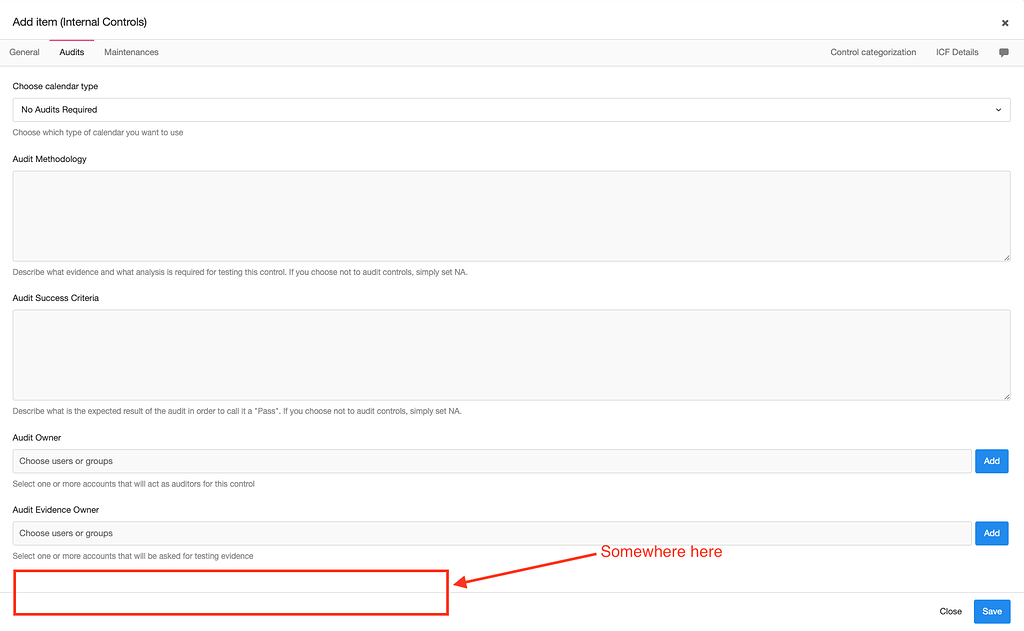 Question - Audit custom fields on Internal control form - Forum - Software - eramba