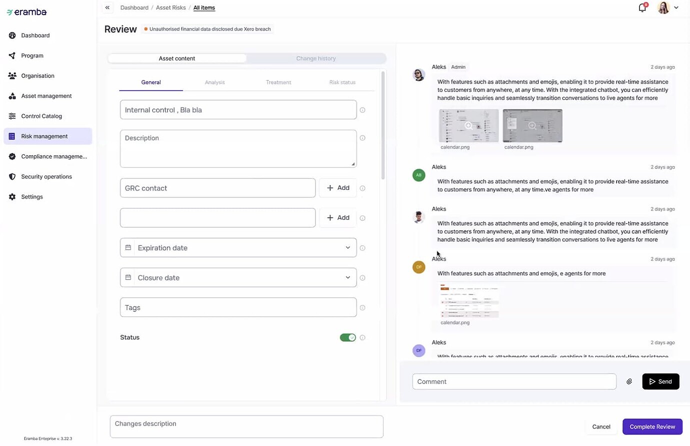 Feature - New User Interface for eramba - Forum - Software - eramba